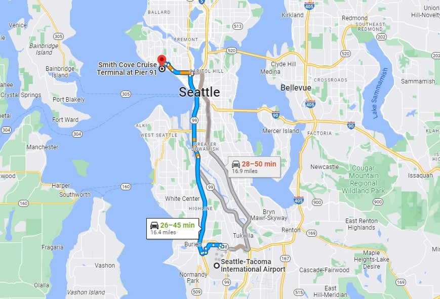 Vancouver Cruise Terminal Map